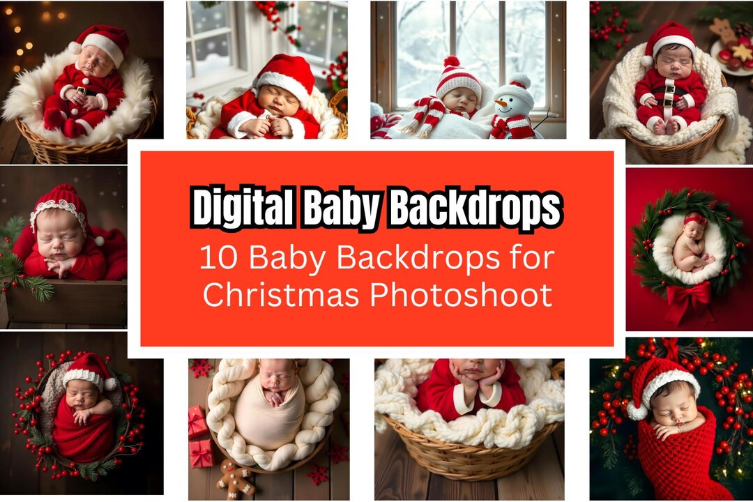 10 Christmas Digital Backdrop, Christmas Background Photography ...