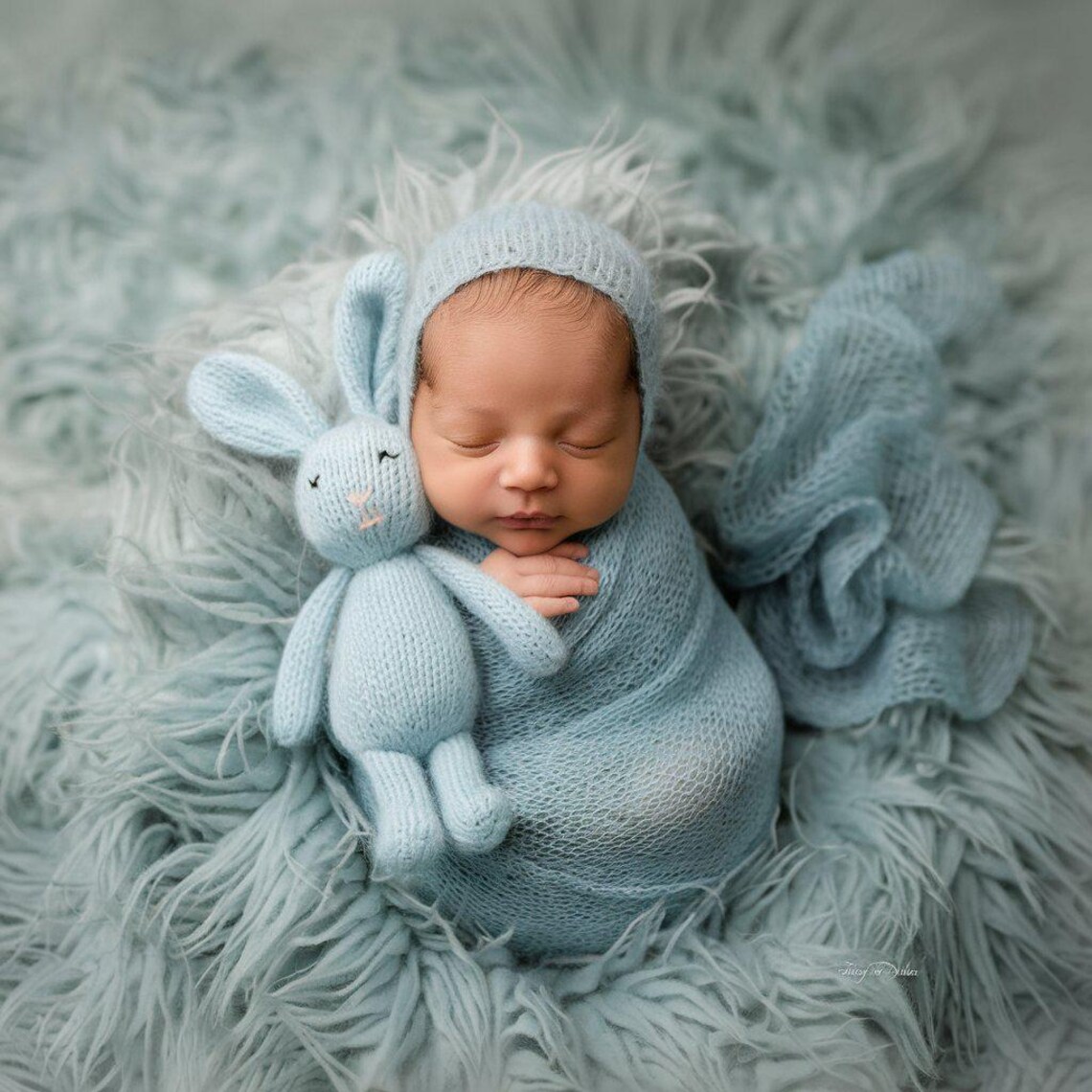 Realistic Newborn Baby Backdrops - Wool Baby Photoshoot Backdrop - Baby ...