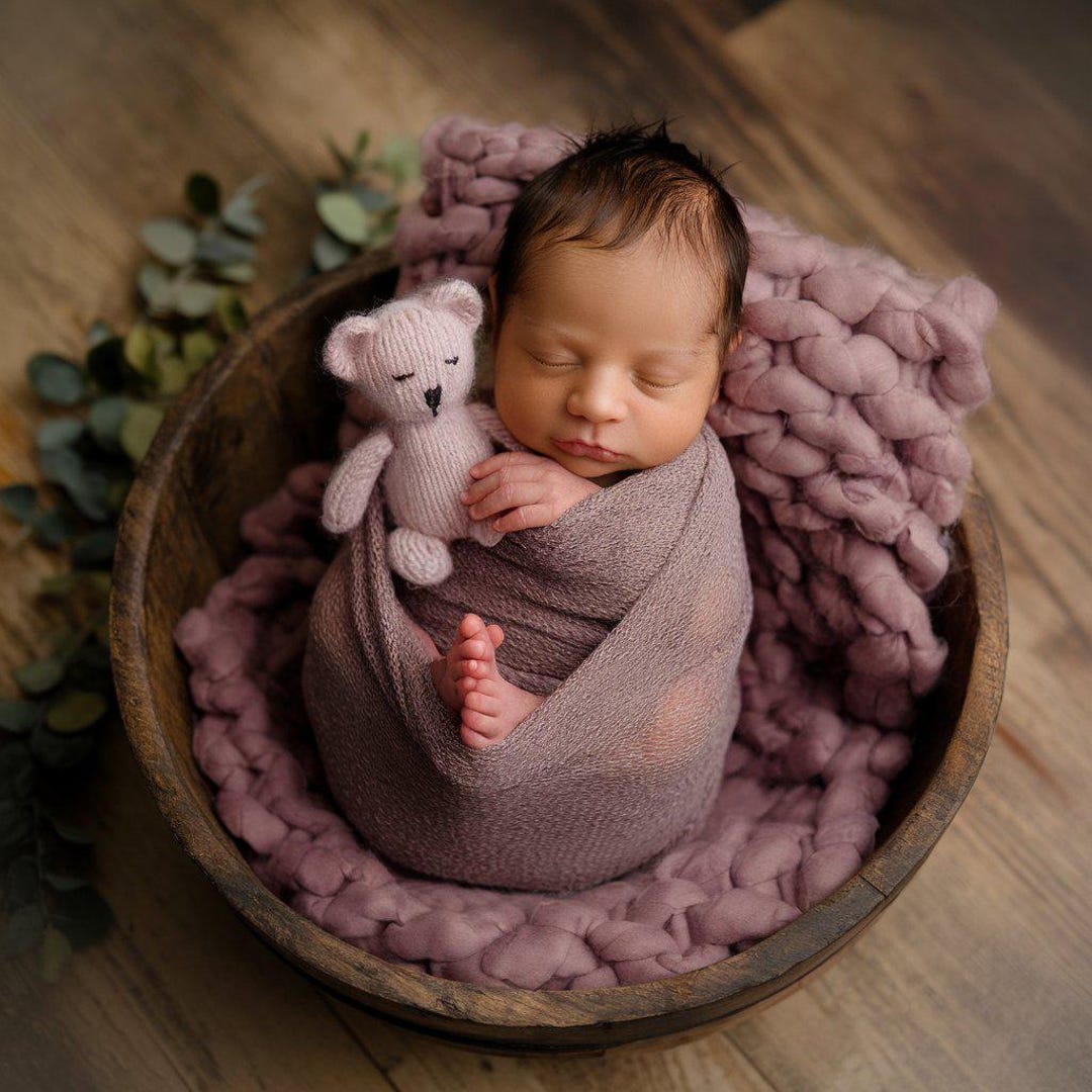 Realistic Newborn Baby Backdrops - Pink Wool Baby Photoshoot Backdrop ...