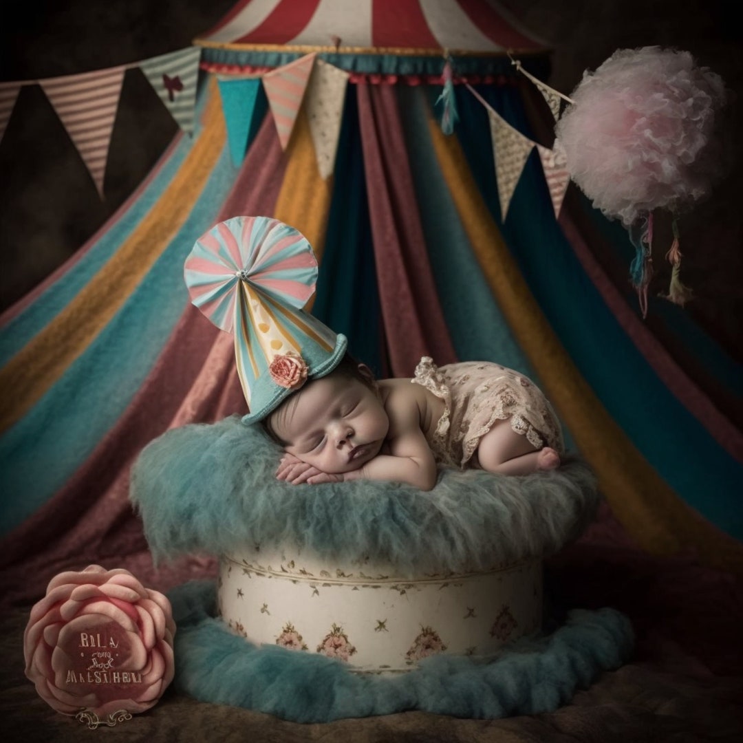 Circus Tent Newborn Backdrop Photo Digital Print Download Instant Boho ...