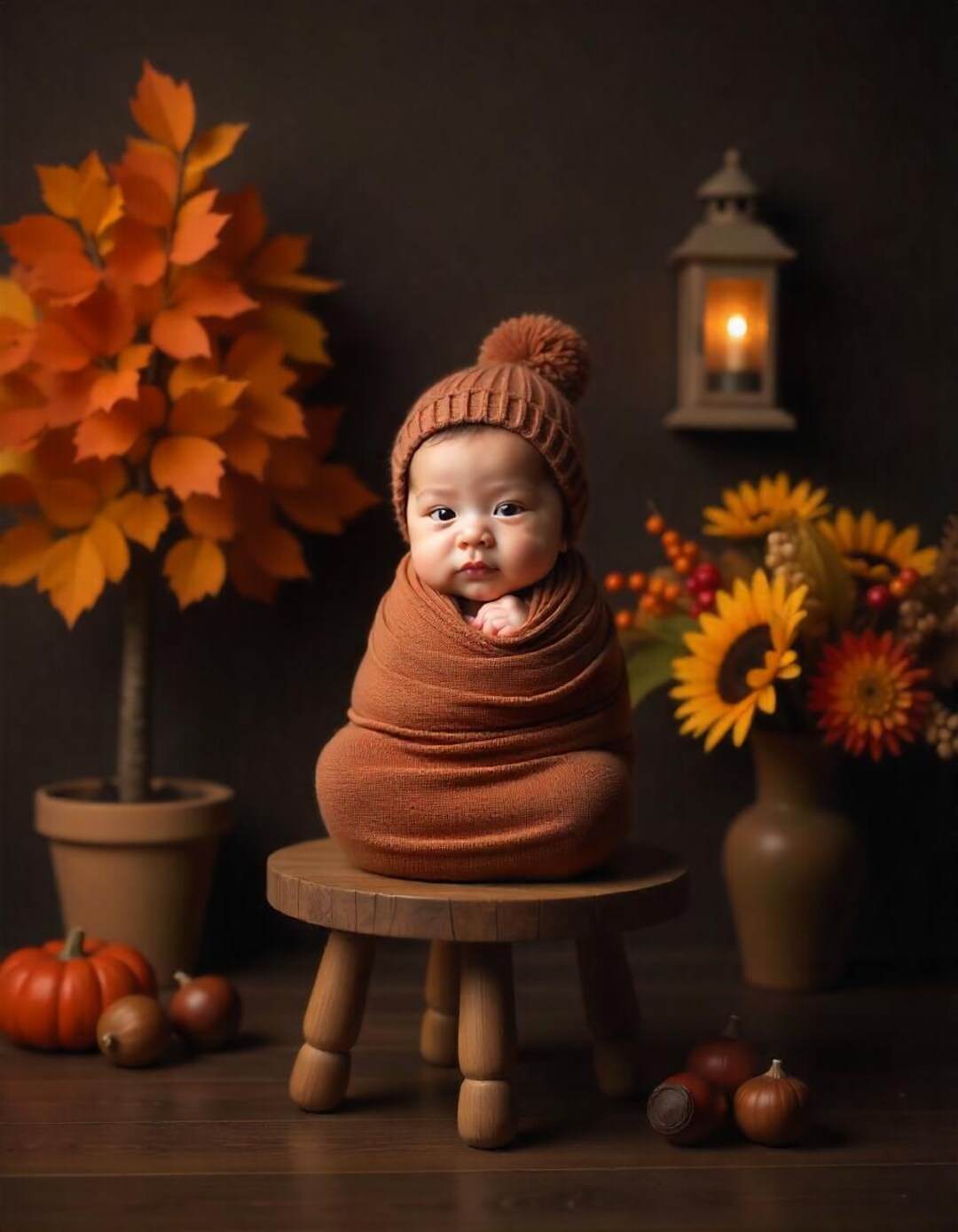 Thanksgiving Digital Backdrop - Fall Newborn Digital Background ...