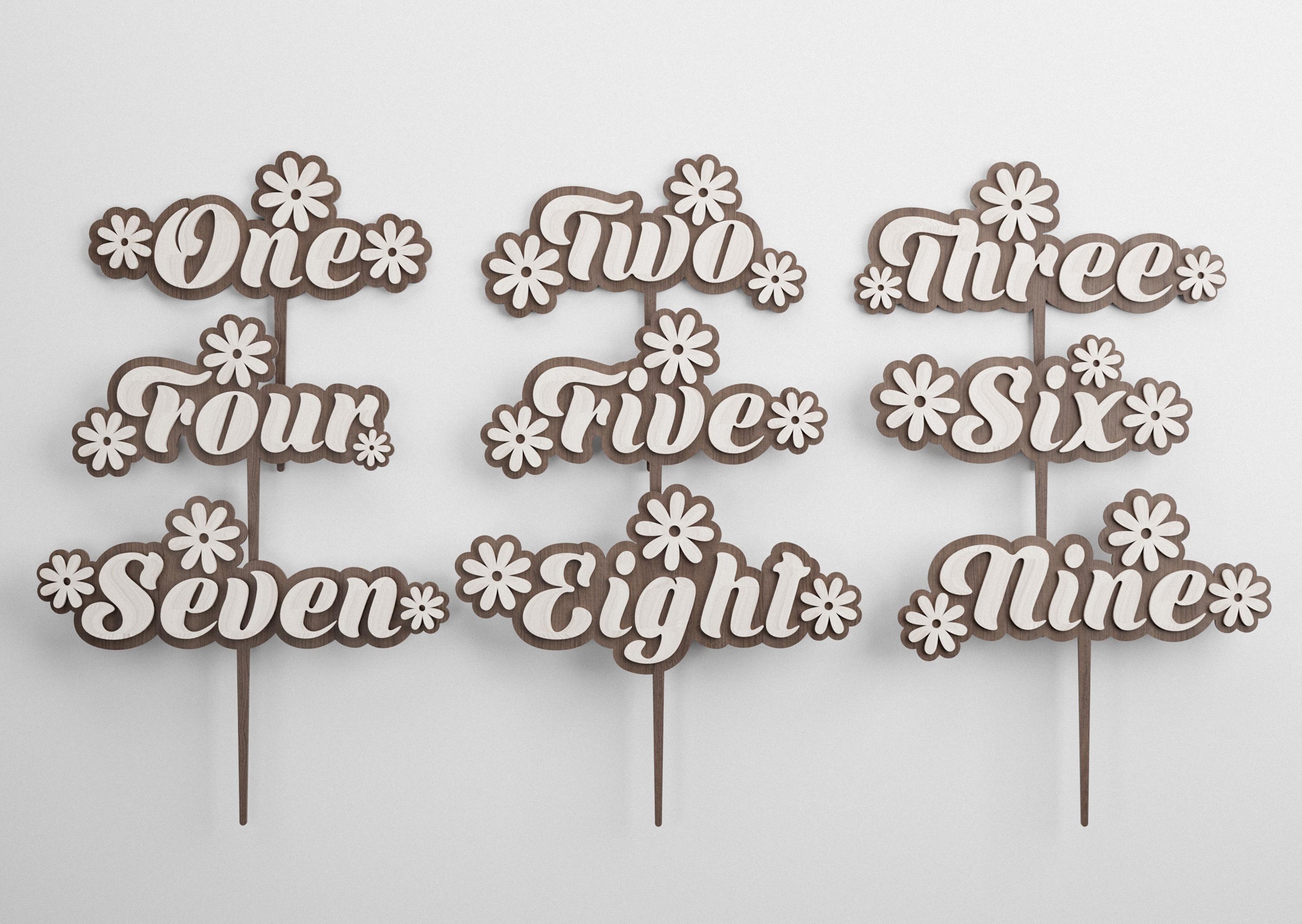 Laser Cut Files: Layered Flowers Cake Toppers SVG for DIY Projects ...