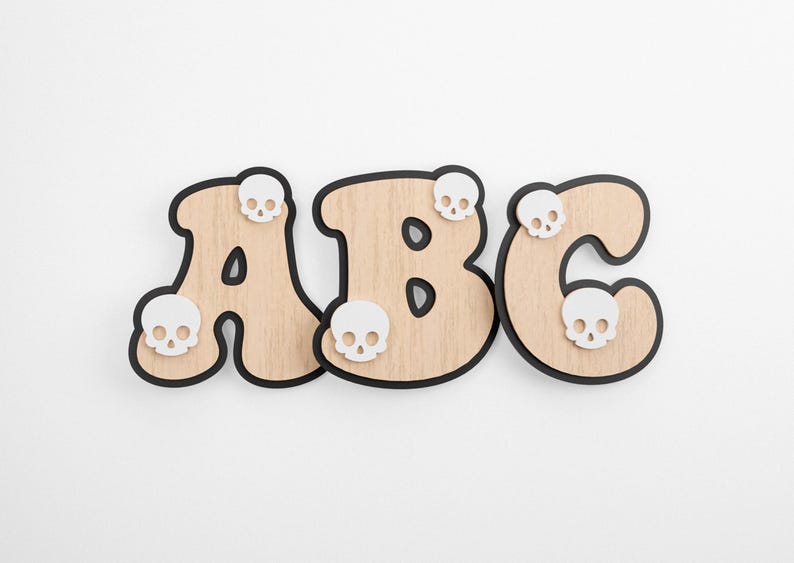 Skeleton Letters SVG for Laser Cutting | Monogram, Skull Font DXF | DIY ...