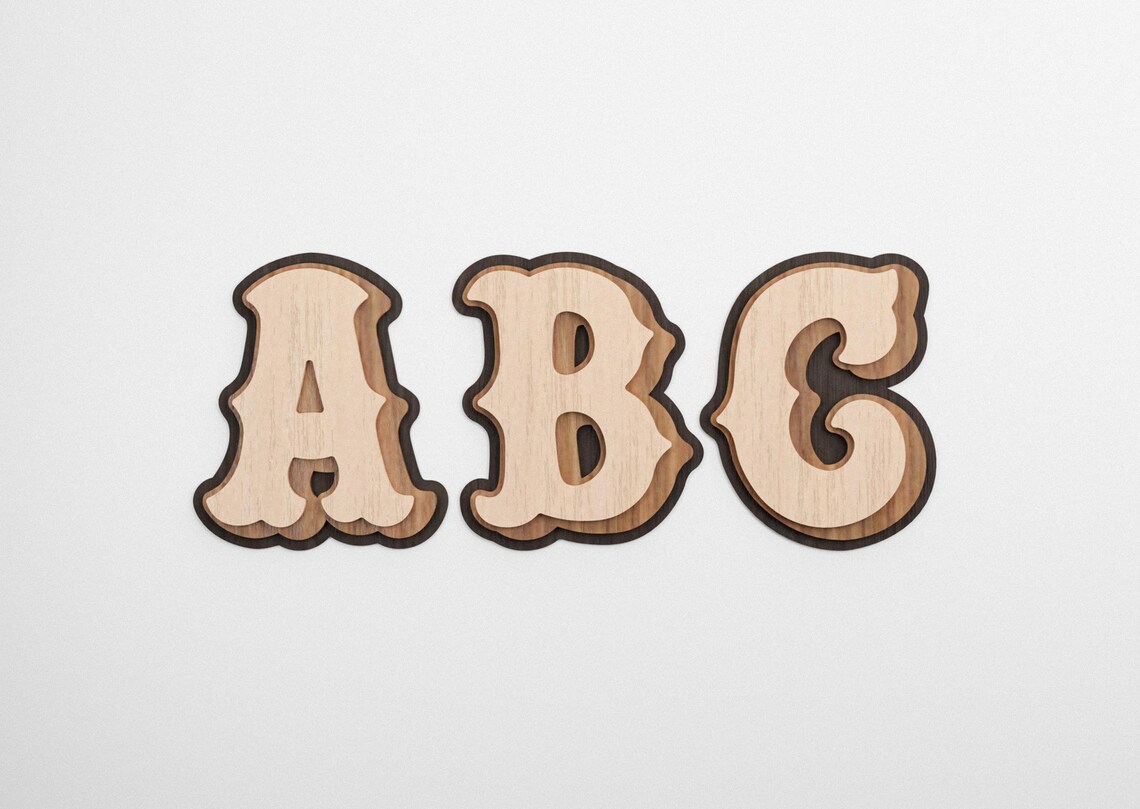 Retro Laser Cut Alphabet SVG | Vintage Style Font Design for Cricut ...