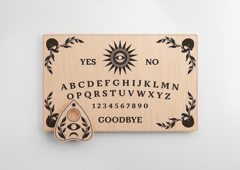 Ouija Board Game Laser Cut File, Spirit Board & Planchette (SVG/DXF/CDR ...