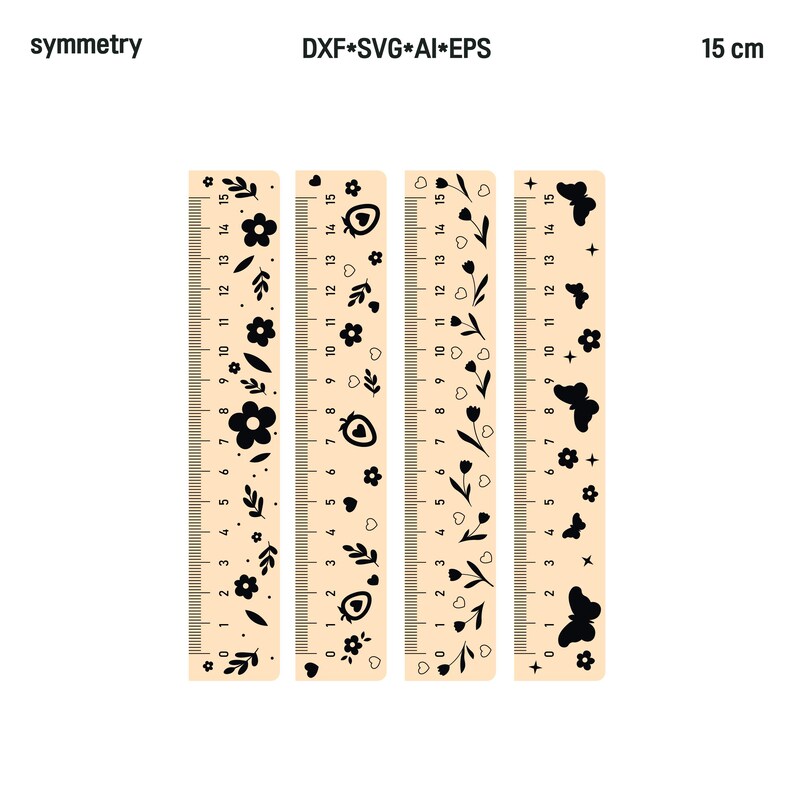 Laser Cut Ruler Bundle, Ruler SVG, DXF, Eps, 15 Centimeters, Laser ...