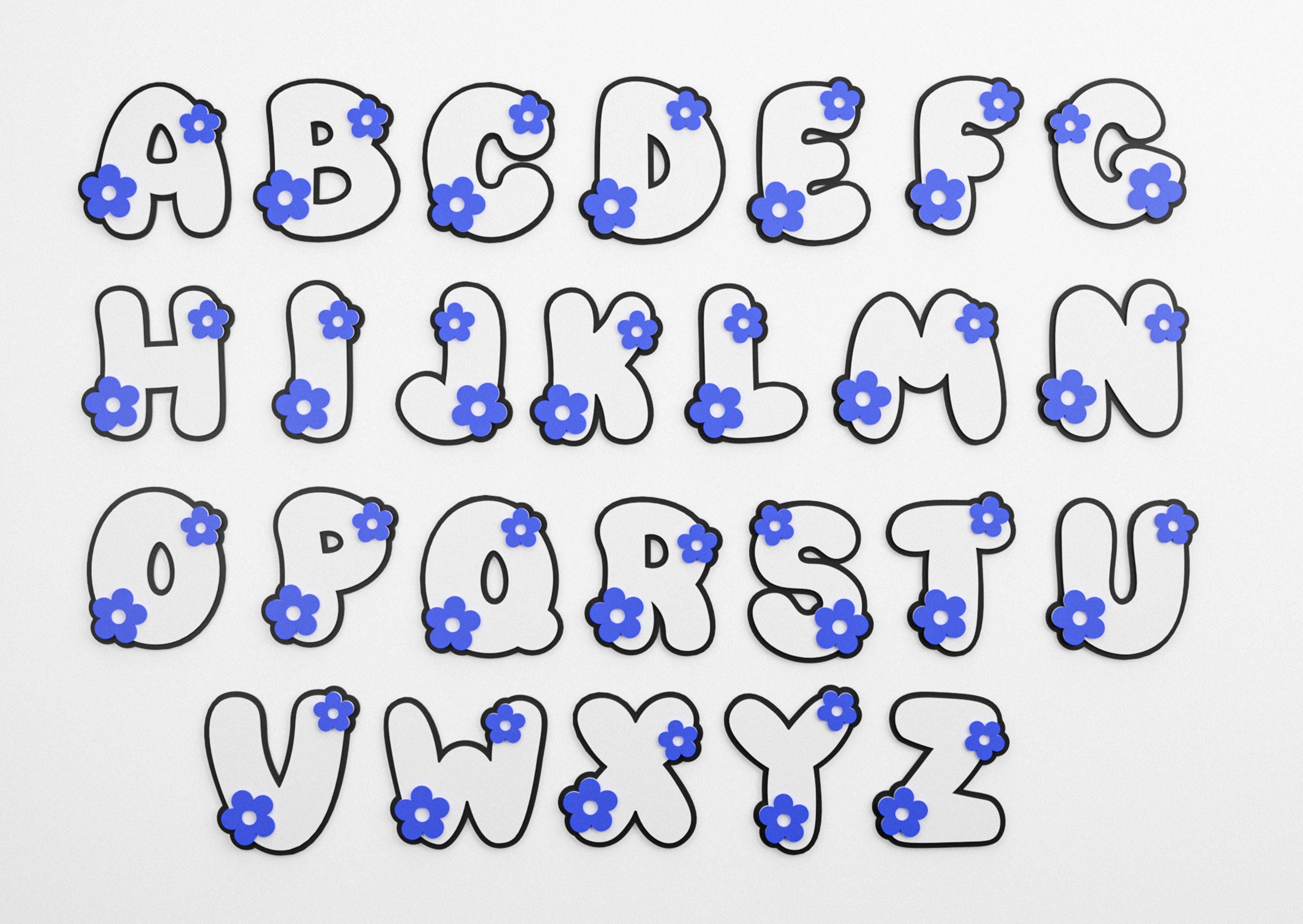 Daisy Alphabet for Laser Cutting | Groovy Letters SVG & Retro Flowers ...
