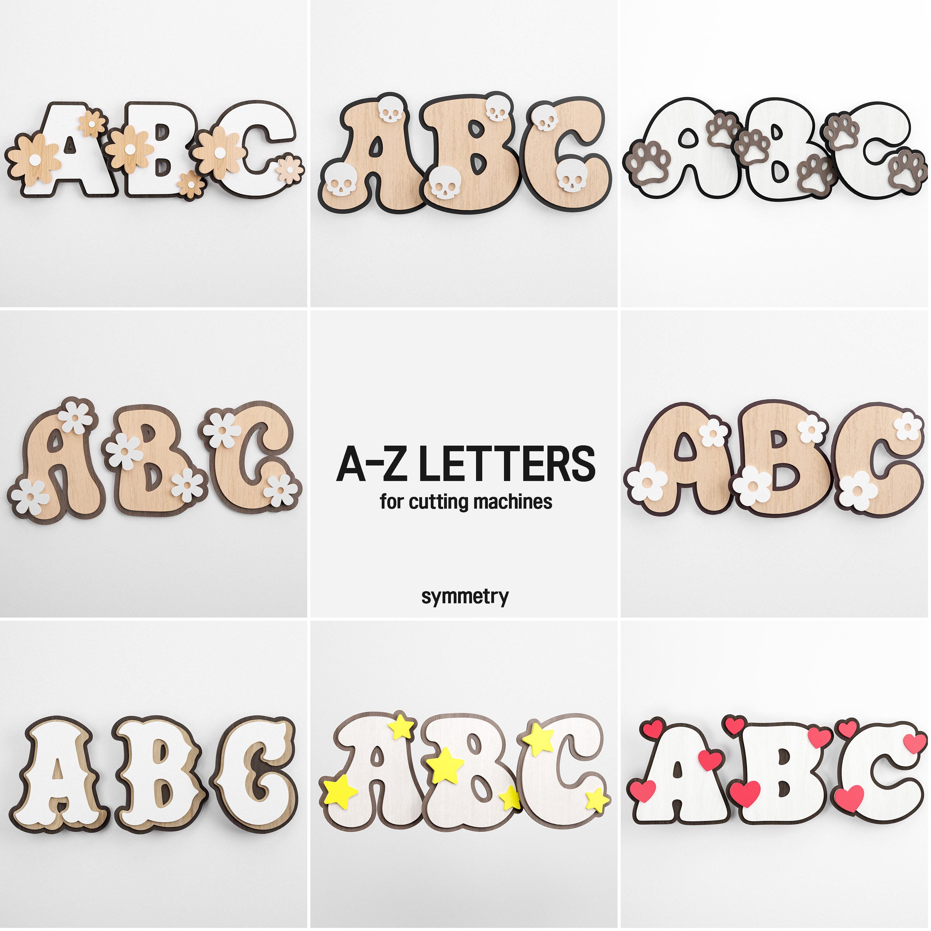 Groovy Laser Cut Letters – SVG Font Bundle, CNC Ready (digital Download ...