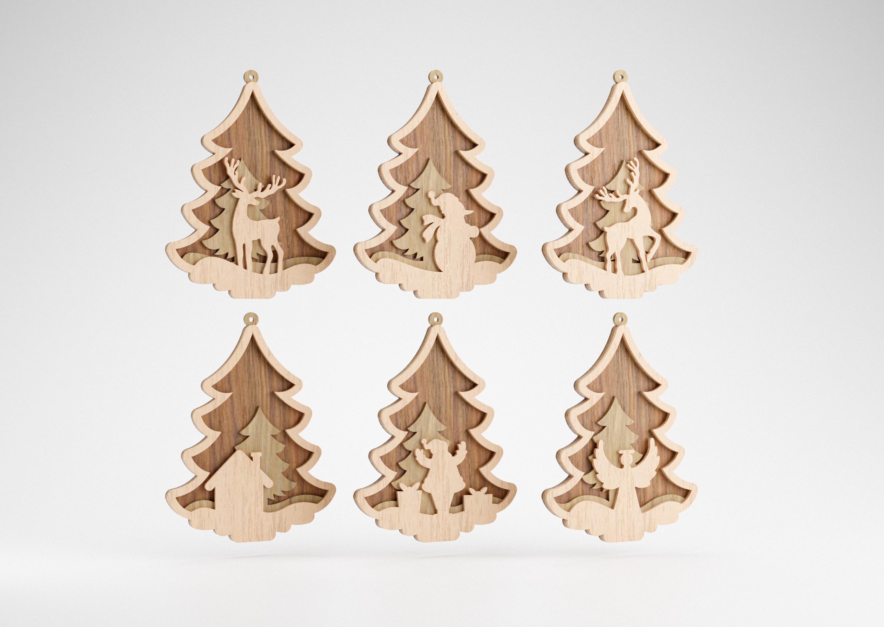 Layered Christmas Tree Ornament SVG Bundle | Laser Cut Files - Etsy