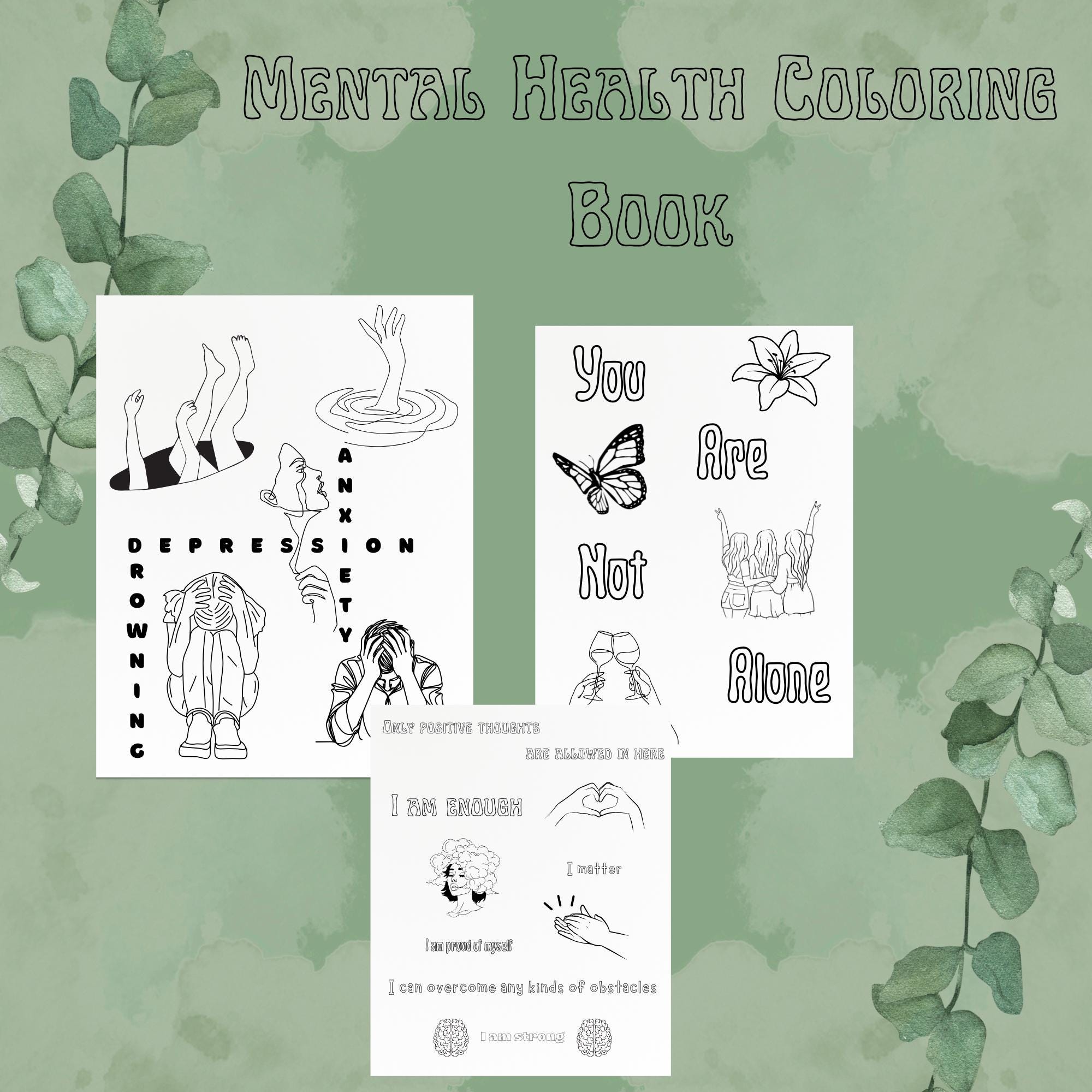 Digital Mental Health Coloring Book | Mental Health Awareness | Digital ...