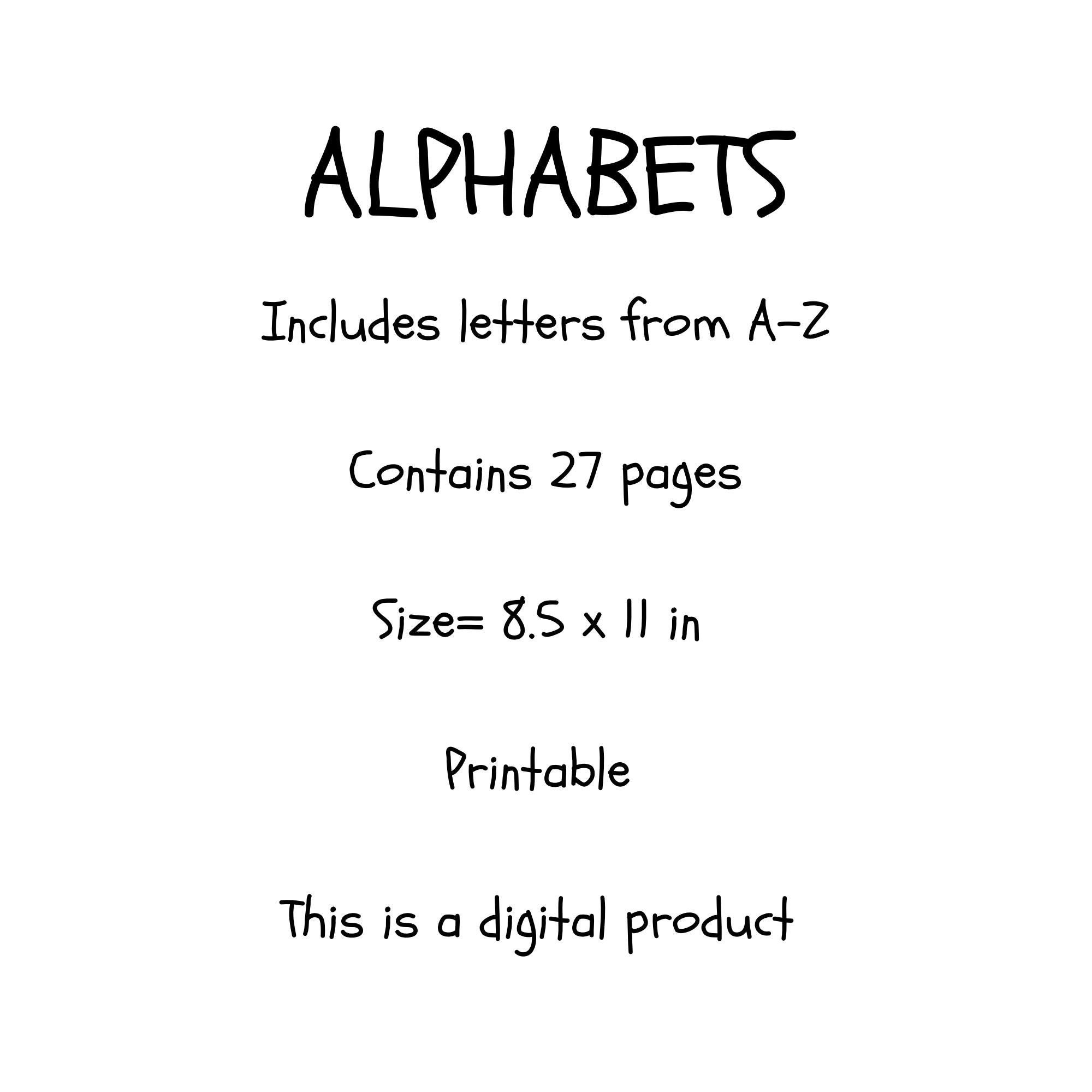26 ABC Letters | Alphabets (uppercase) | Printable | Digital Product ...