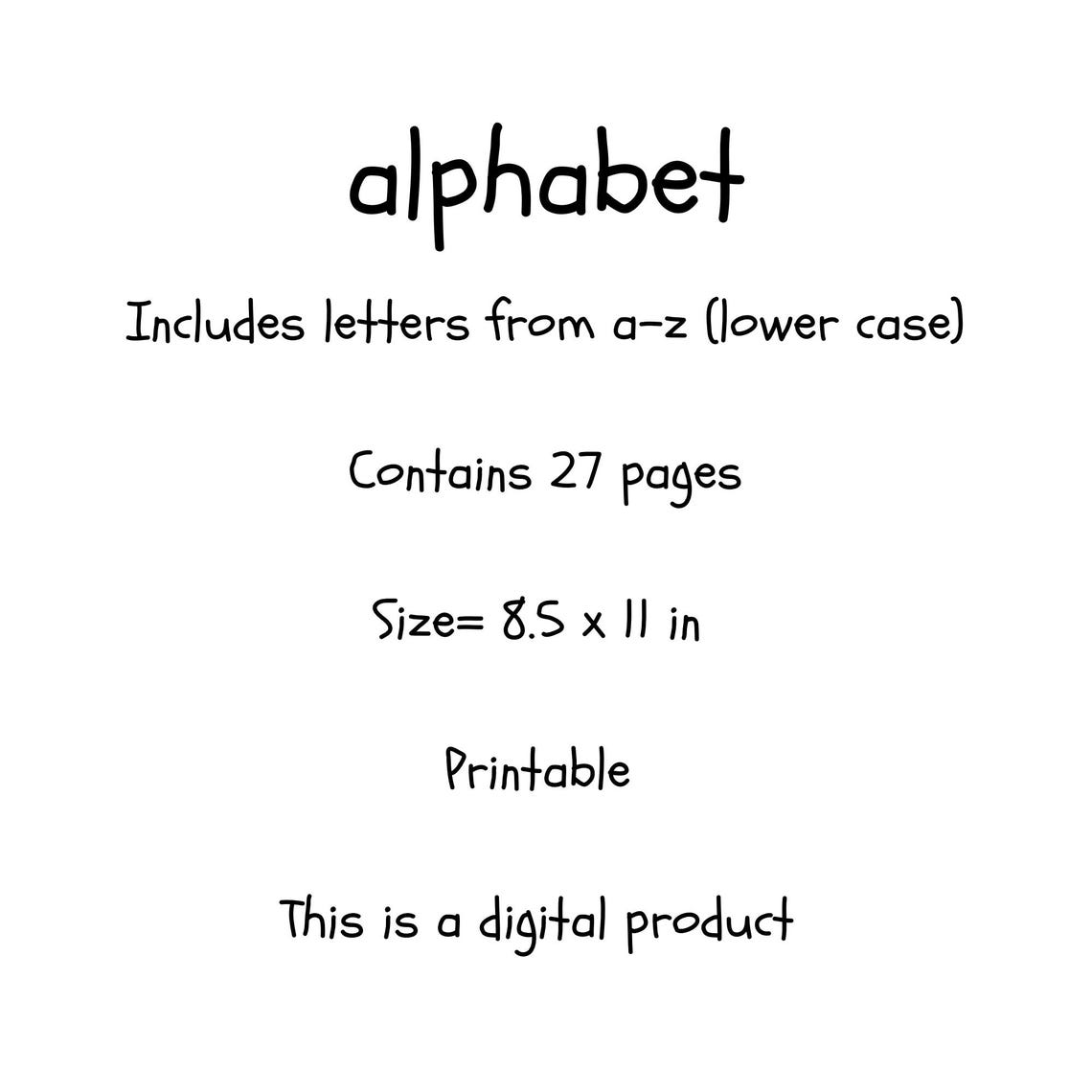 26 Abc Letters | Alphabet (lower Case) | Printable | Digital Product ...
