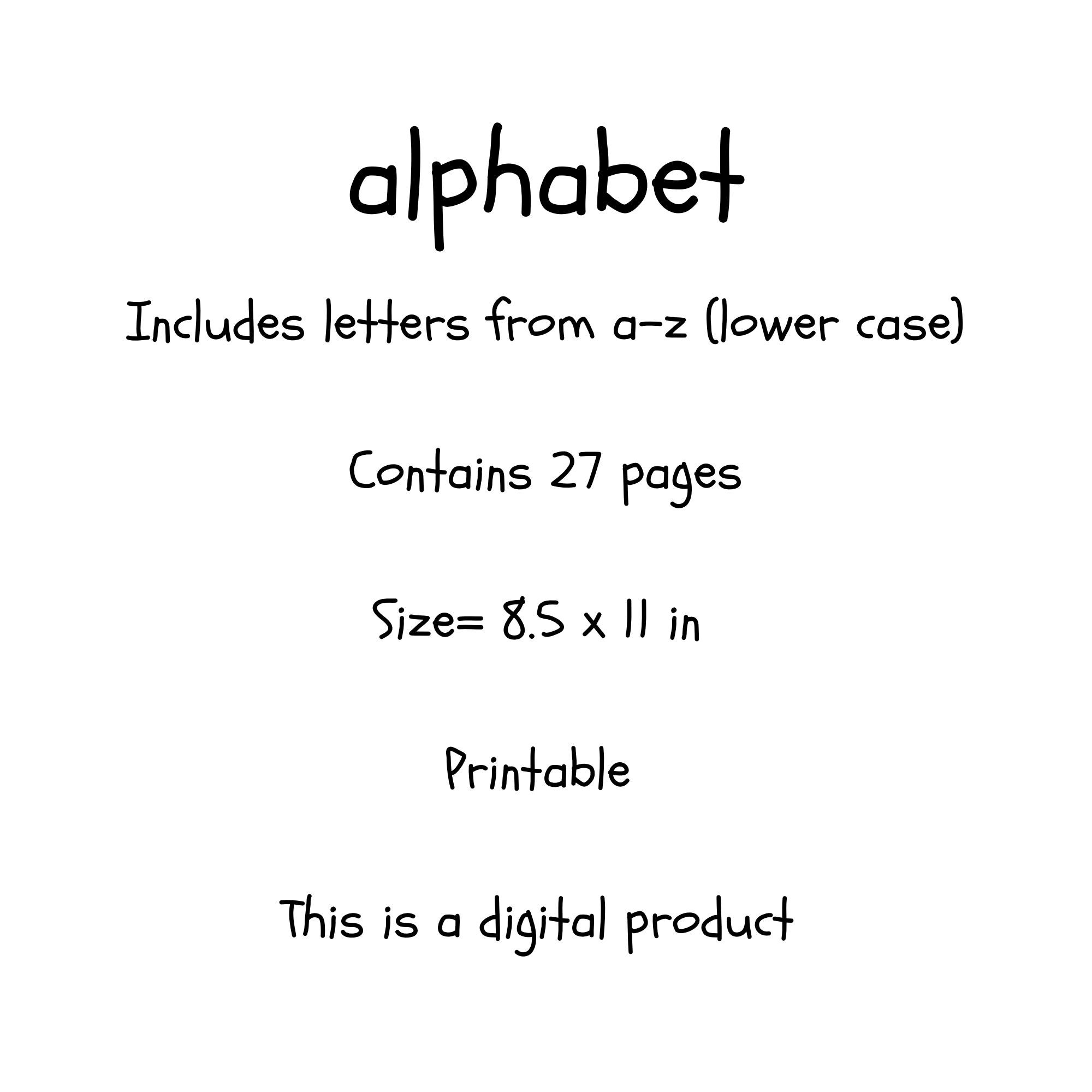 26 Abc Letters | Alphabet (lower Case) | Printable | Digital Product ...