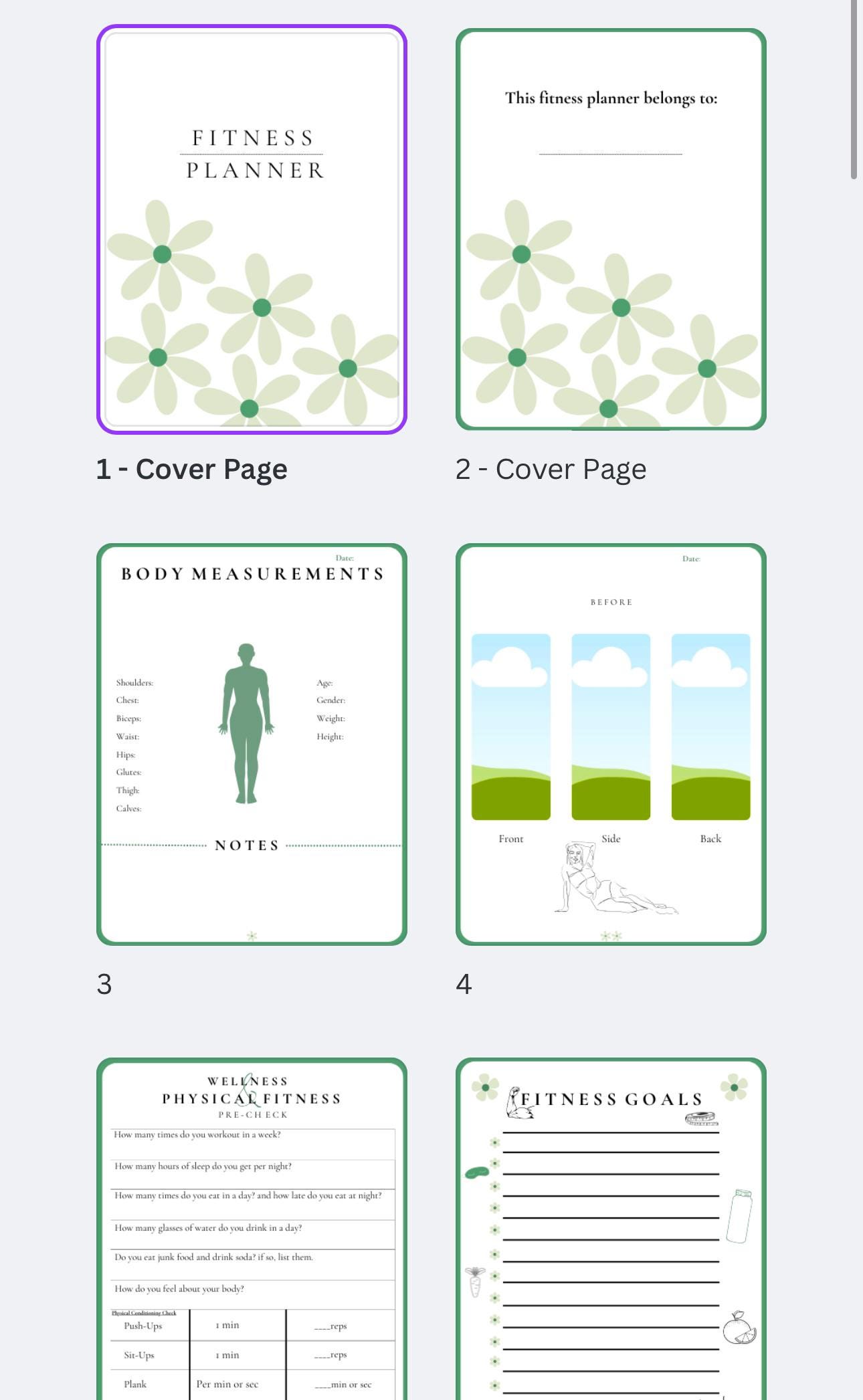 Fitness Planner | Planner | Workout Planner | Water Intake|sleep ...