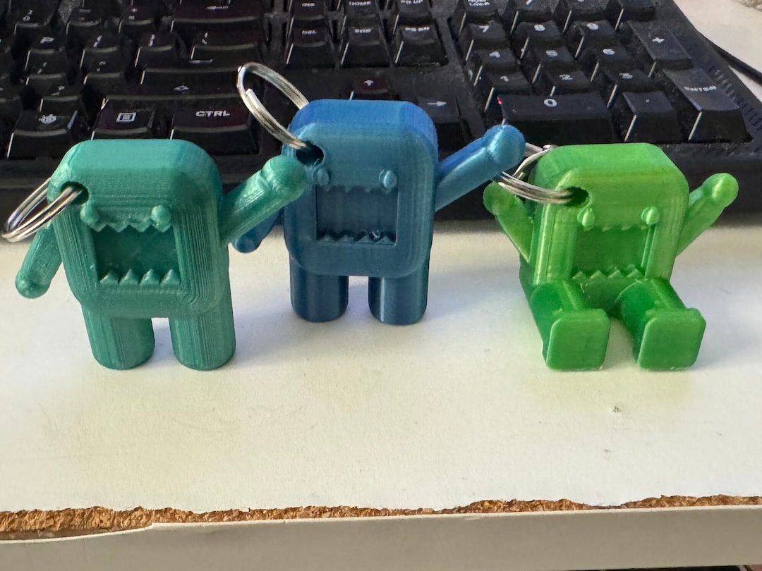3D Printed Domo-kun Keychain, Backpack Charm, Belt Accessory. Rainbow ...