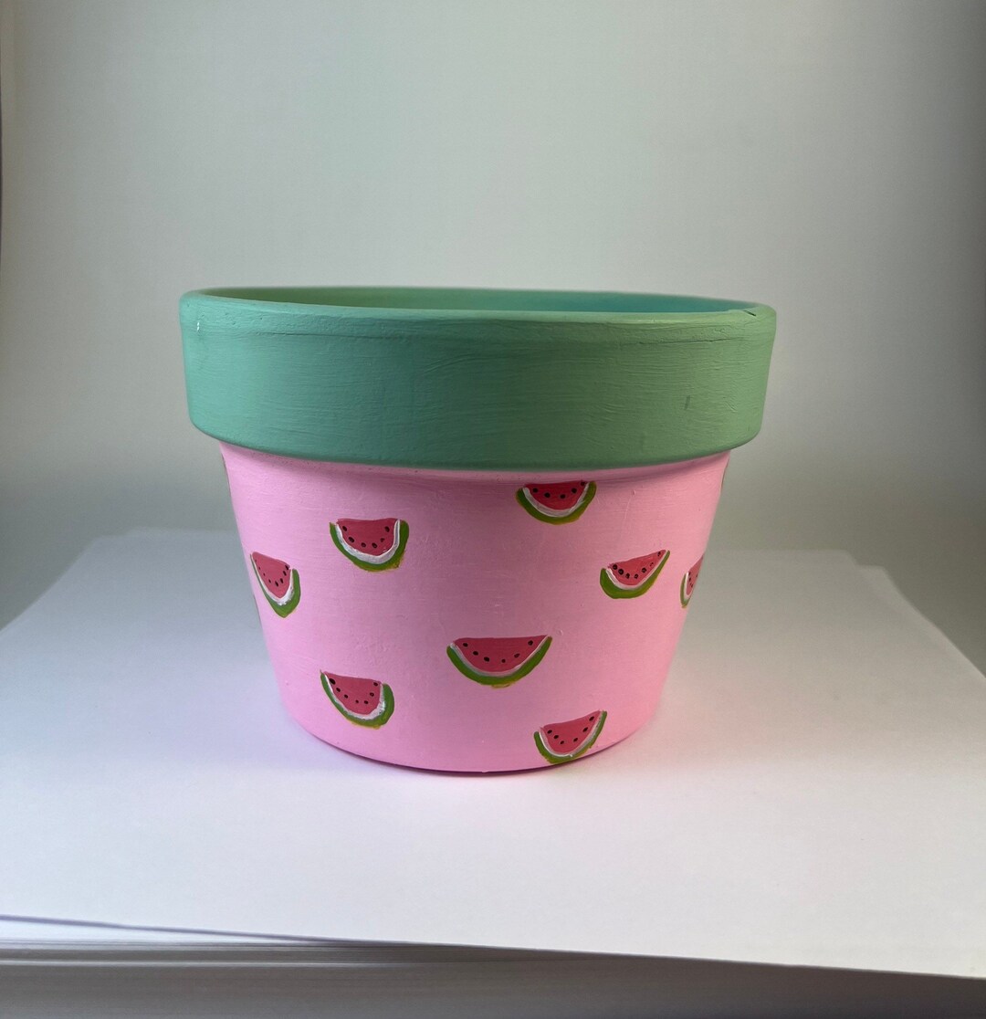 Hand Painted Watermelon Terra Cotta Pot - Etsy