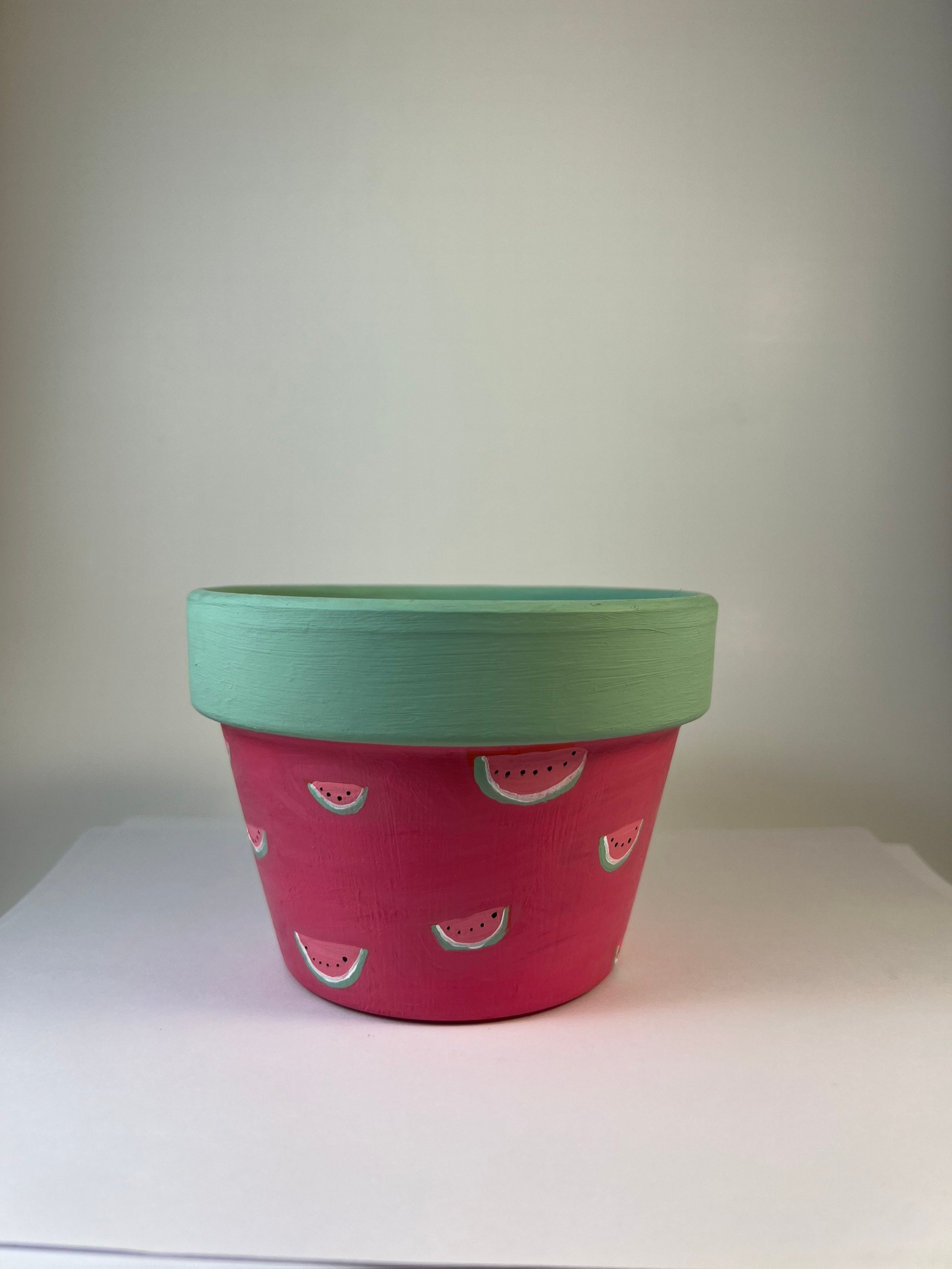 Hand Painted Watermelon Planter Pot - Etsy