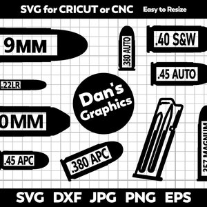 Pistol Bullet Pictograms | Reloading Pictogram | Ammo Organization ...