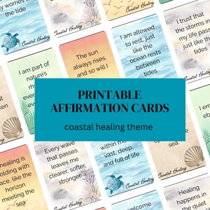 Coastal Healing Affirmation Cards Set of 30, Mindfulness & Self-care ...
