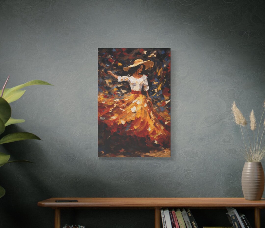 Elegant Dancing Lady Art Canvas, Elegant Woman Wall Art, Colorful ...