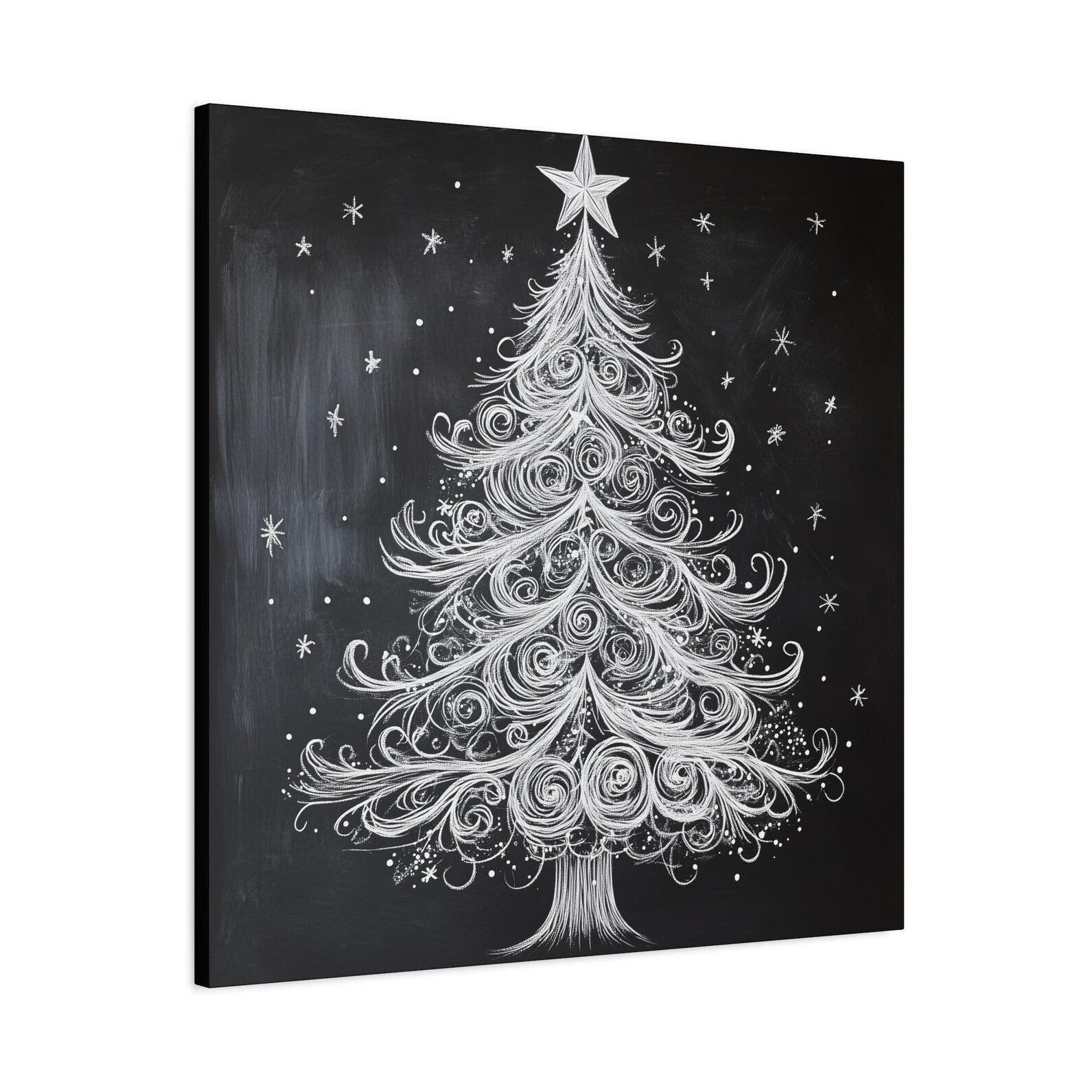 Chalkboard Christmas Tree Canvas, Whimsical Holiday Wall Art - Etsy