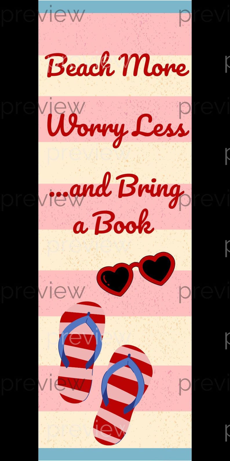Fun Beach Themed Bookmarks, Printable Download, Printable Summer ...