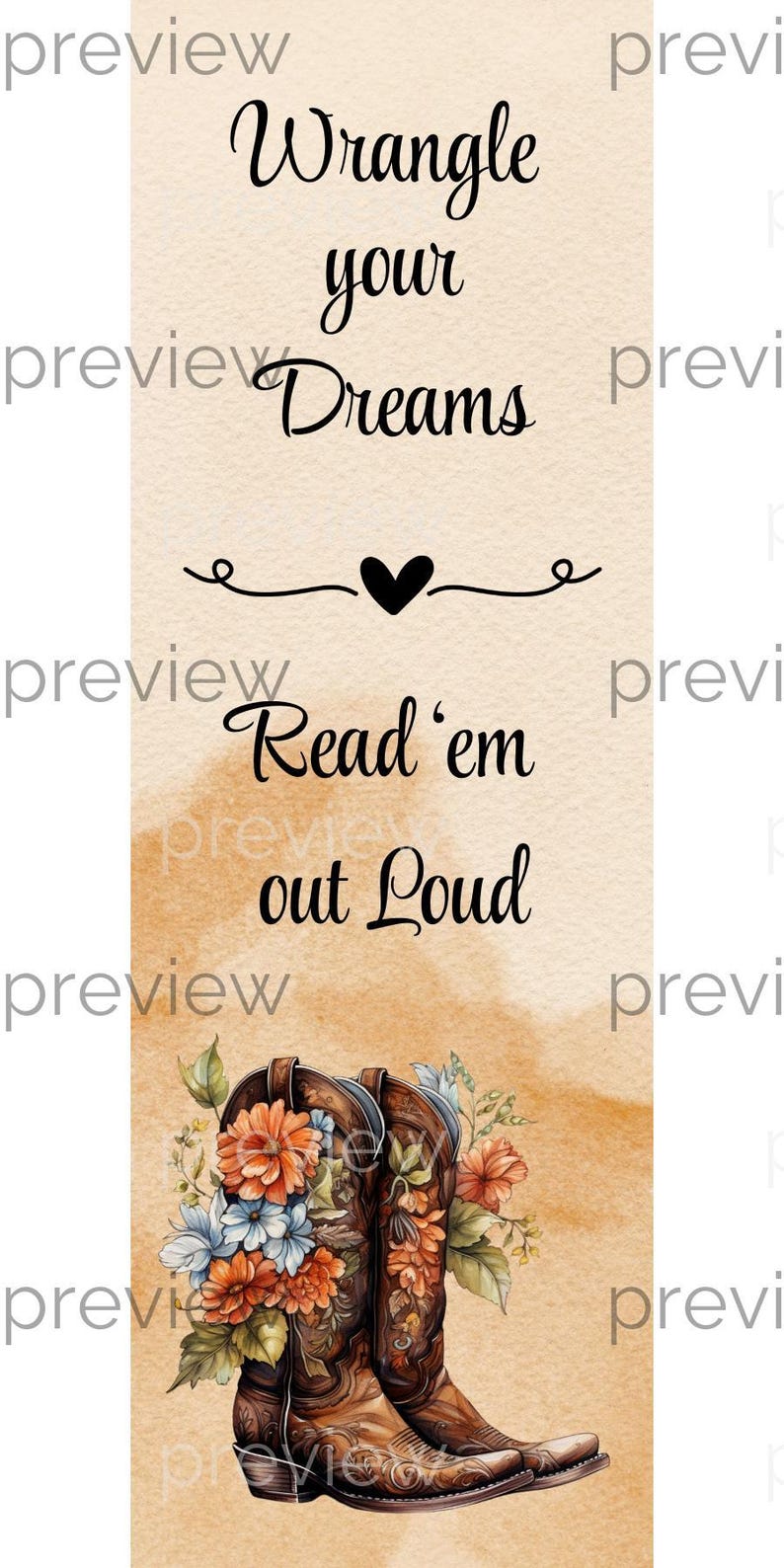 Cowgirl Boots and Wildflowers Bookmarks, Set of 6 (digital Download) - Etsy