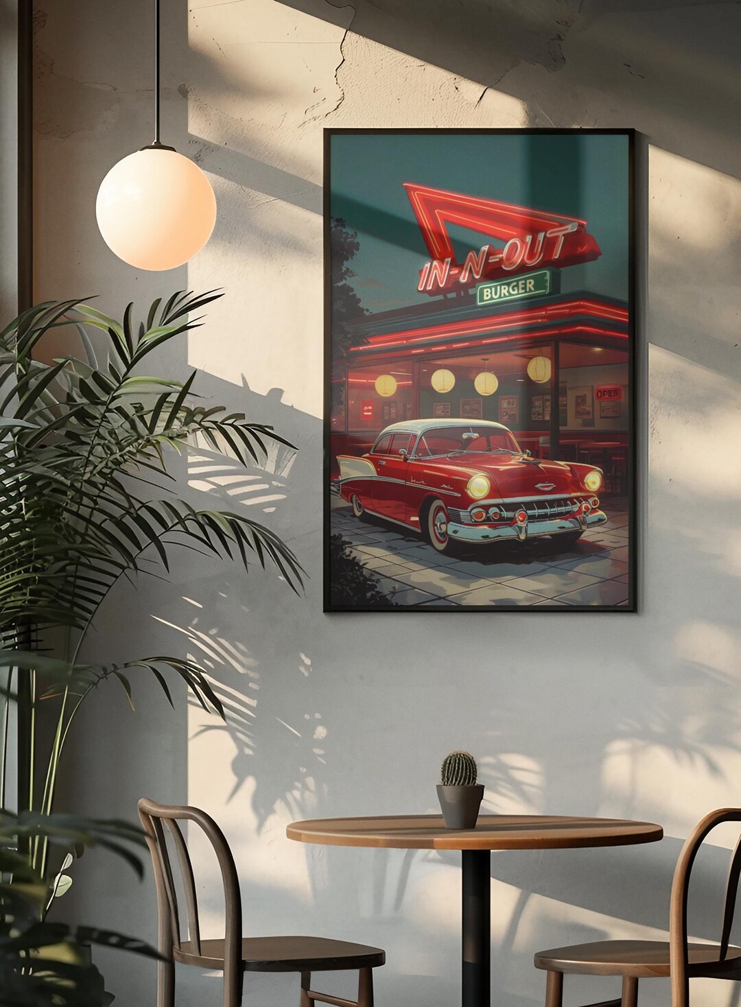 Retro Diner Printable Art, Vintage In-n-out Art Print, Retro Girly Art ...