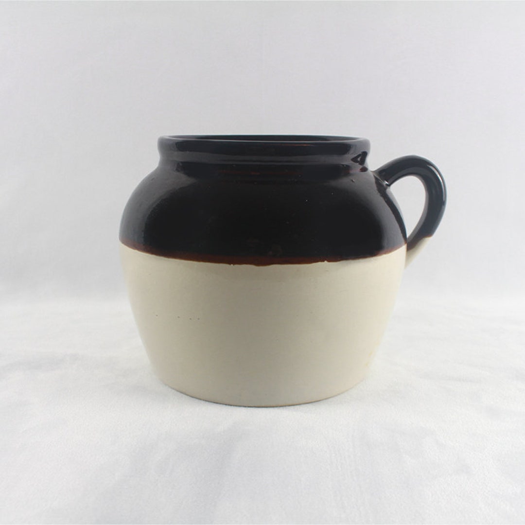 Antique Crock, Brown Beige Stoneware Storage Crockery, Farmhouse ...