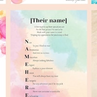 Acrostic Poem, Acrostic Name Poem, Poem Gift, Gift Poem, Personalized ...