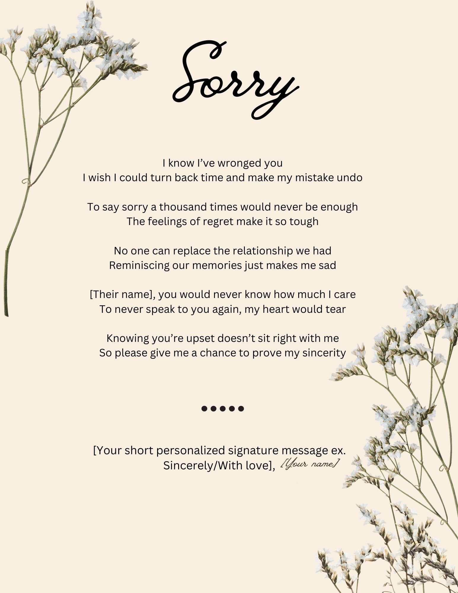 Sorry I Hurt You Poems