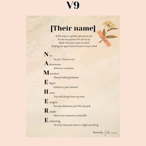 Acrostic Poem, Acrostic Name Poem, Poem Gift, Gift Poem, Personalized ...