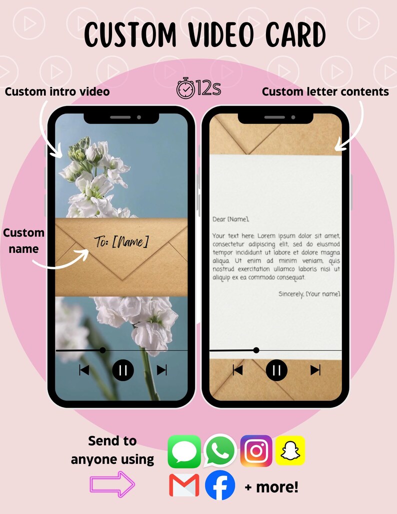 Personalized Animated Video Card, Animated Video Message, Custom ...