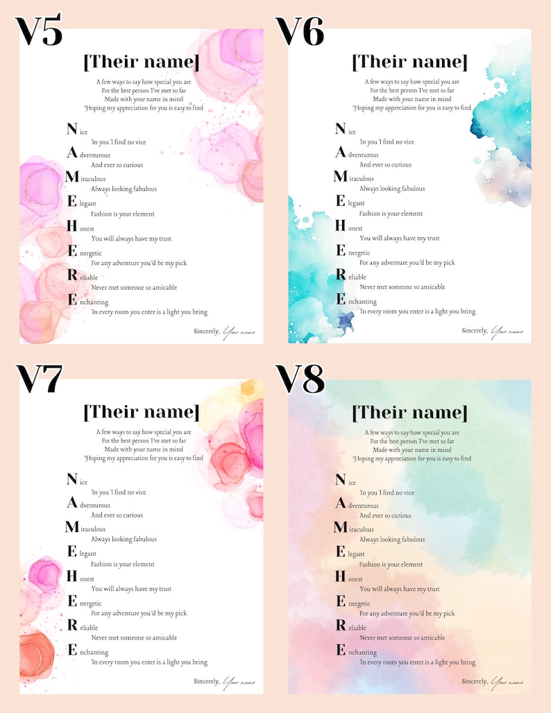 Acrostic Poem, Acrostic Name Poem, Poem Gift, Gift Poem, Personalized ...