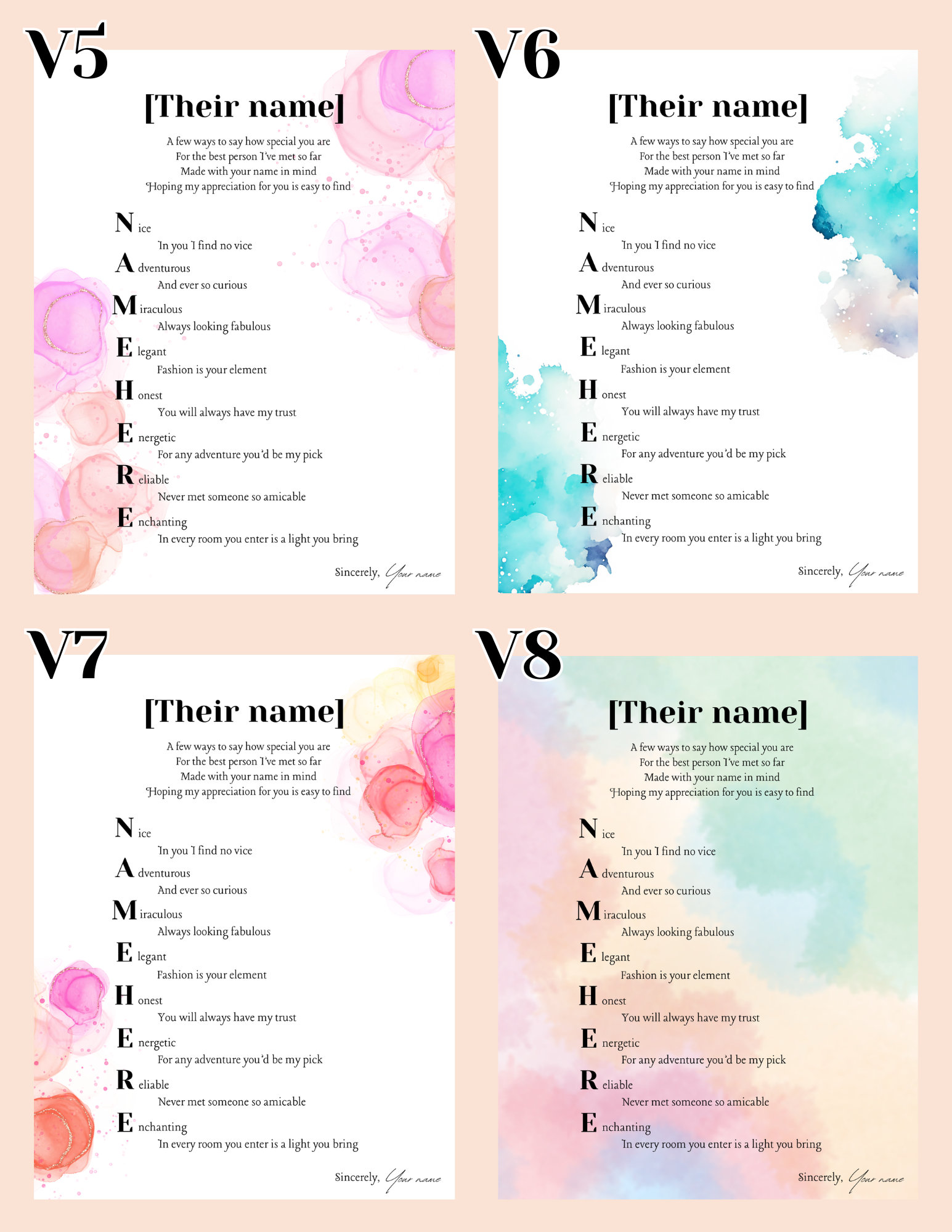 Acrostic Poem, Acrostic Name Poem, Poem Gift, Gift Poem, Personalized ...