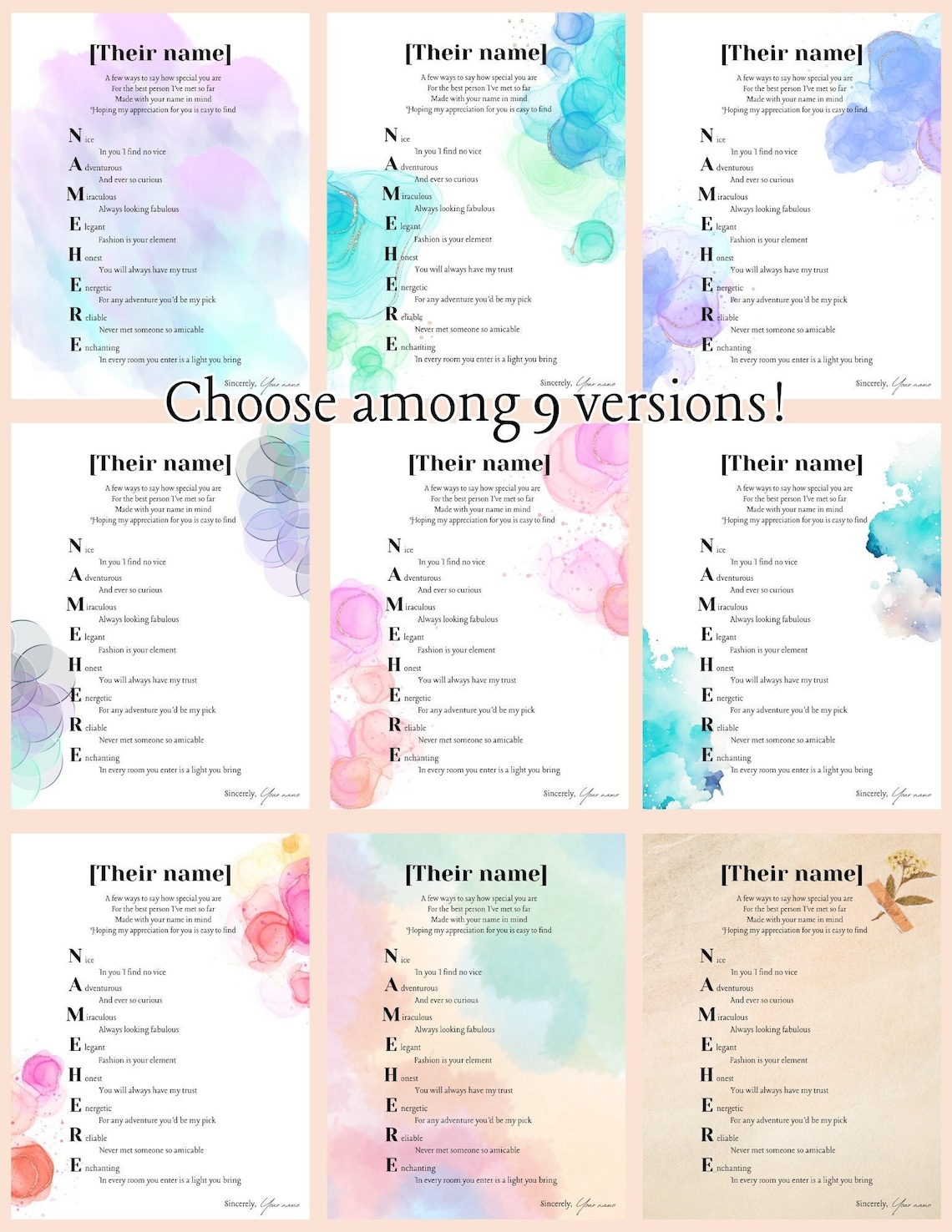 Acrostic Poem, Acrostic Name Poem, Poem Gift, Gift Poem, Personalized ...