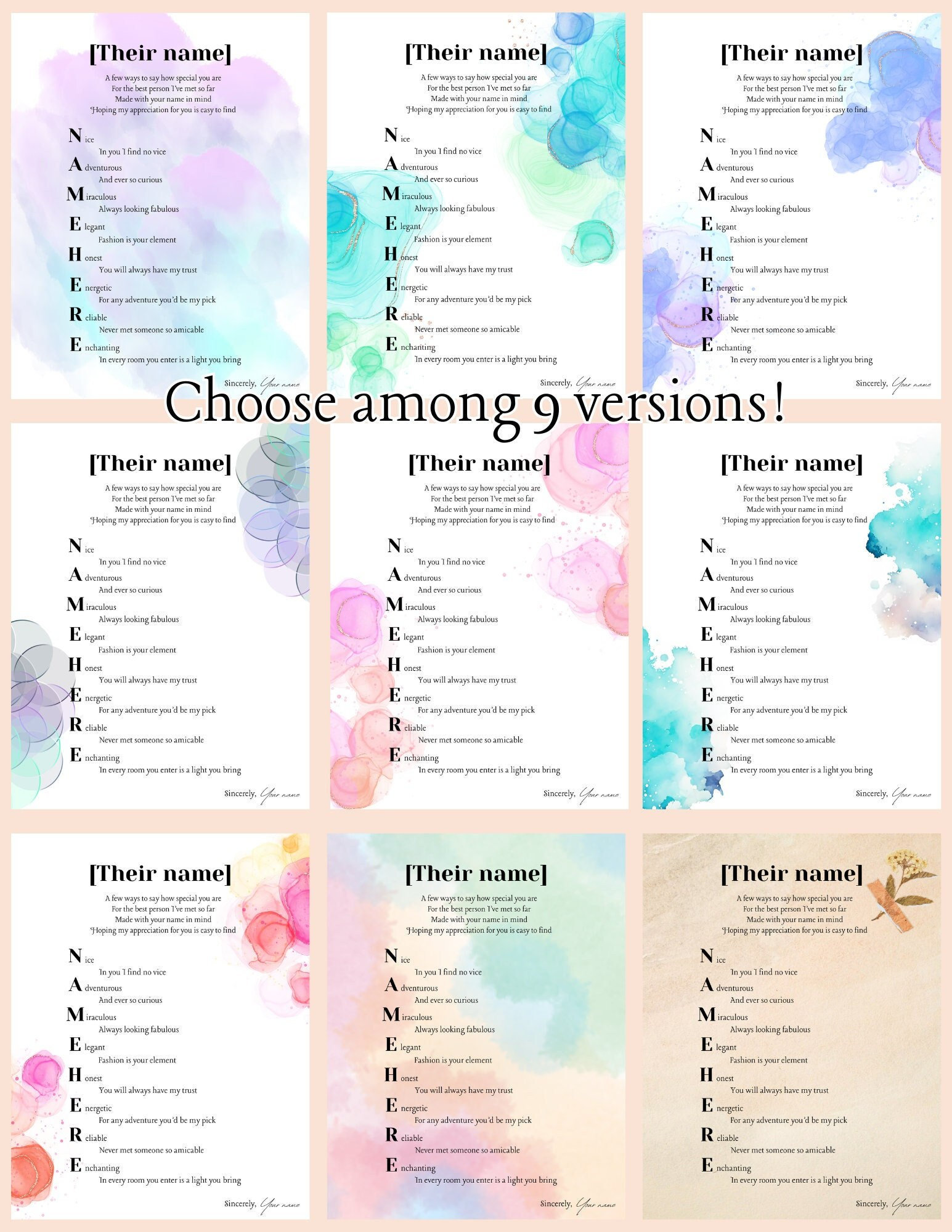 Acrostic Poem, Acrostic Name Poem, Poem Gift, Gift Poem, Personalized ...