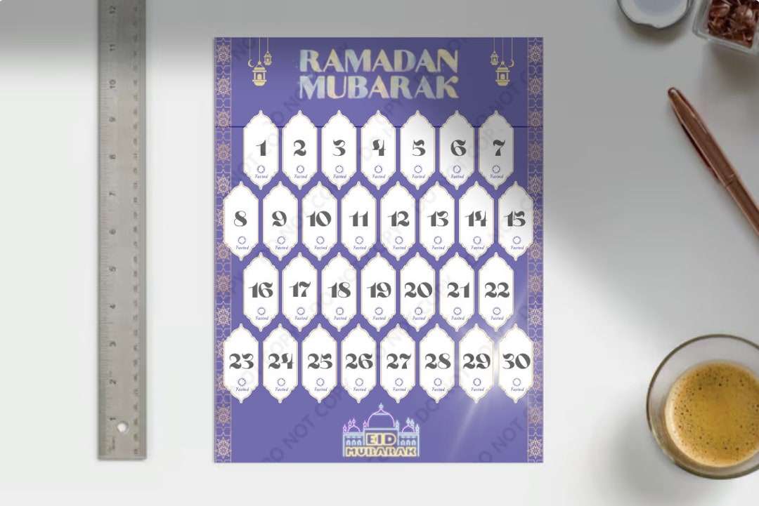 Ramadan Fasting Countdown Calendar, Ramadan Calendar, Ramadan Fasting ...