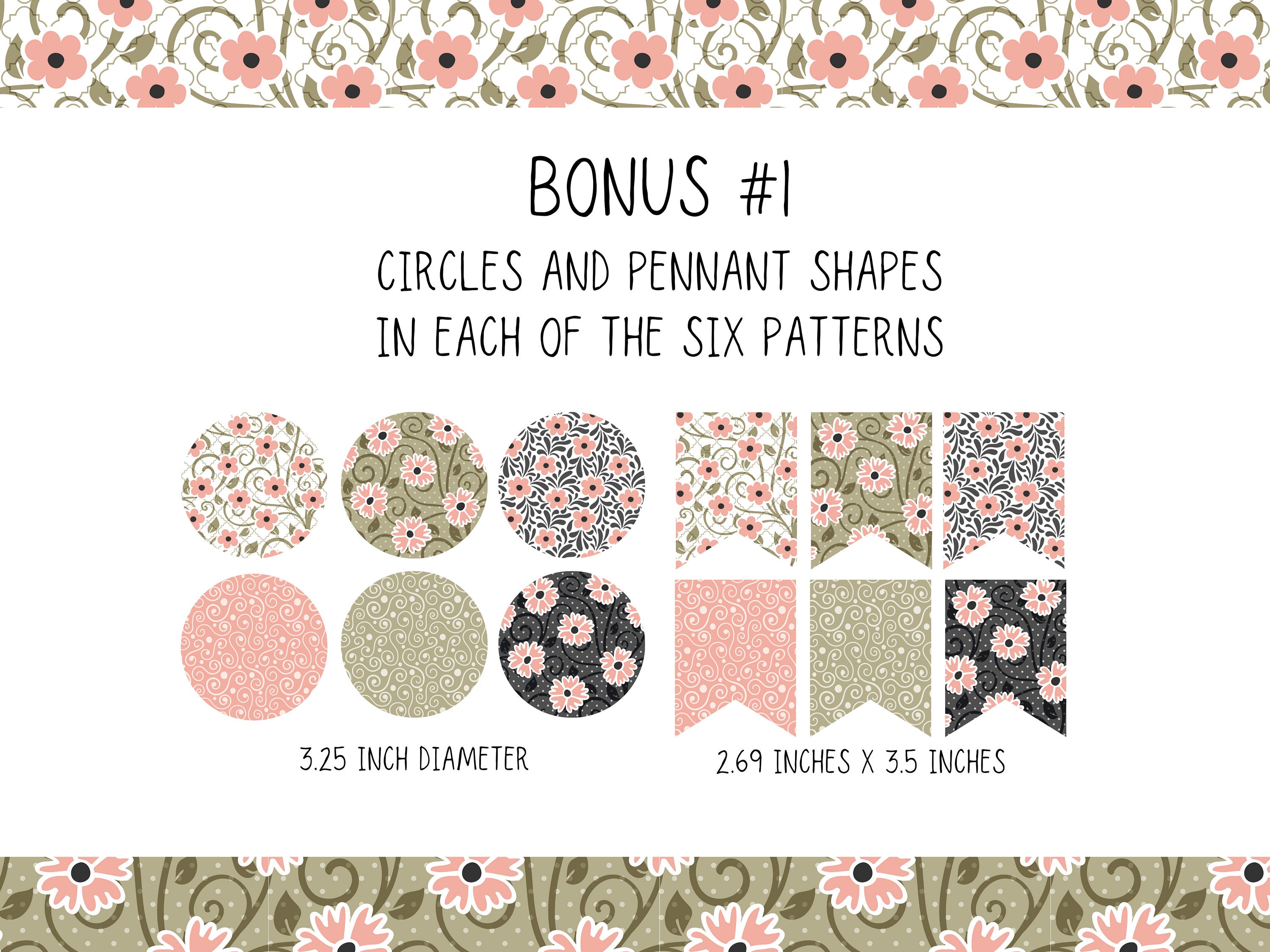 PRINTABLE Floral Swirl Bulletin Board Borders - Flower Bulletin Borders ...