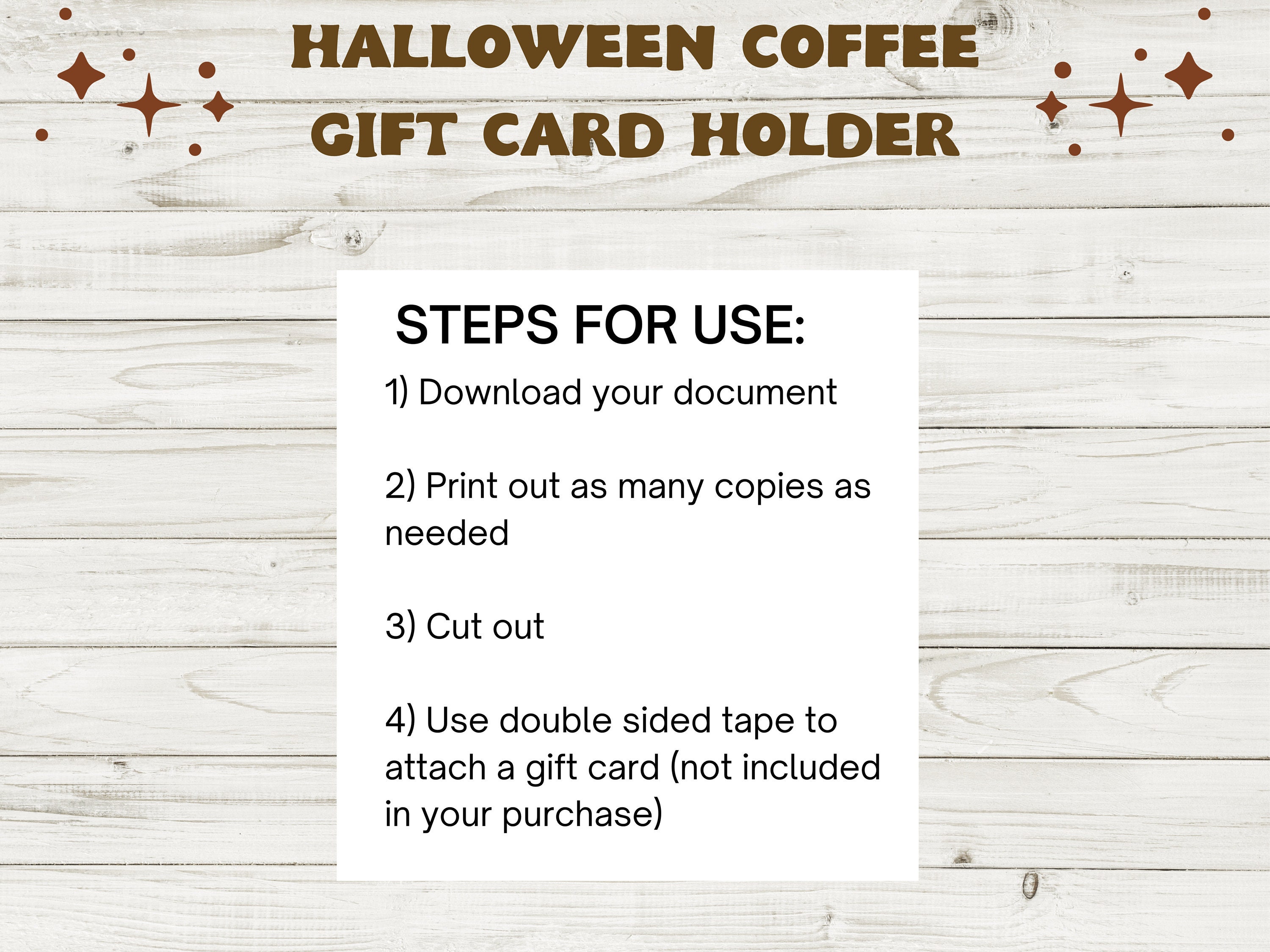 Halloween Coffee Gift Card Holders Printable Gift Card Holder for ...
