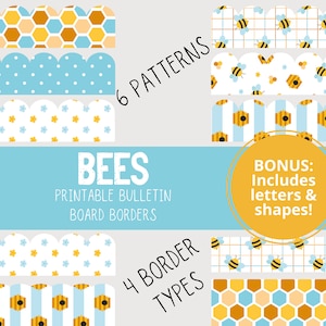 PRINTABLE Bees and Hive Bulletin Board Borders - Bulletin Borders With ...
