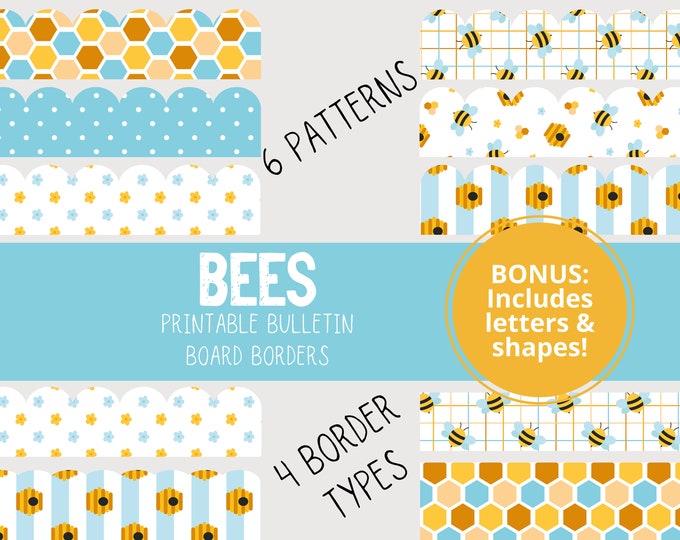 Printable Bee Themed Bulletin Border Pack (mix and Match Options) "bee ...