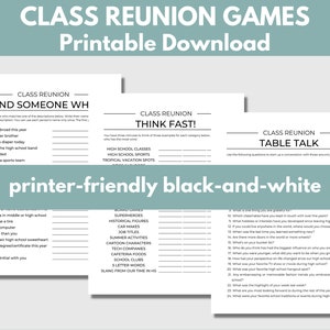Class Reunion Games Bundle Printable - High School Class Reunion ...
