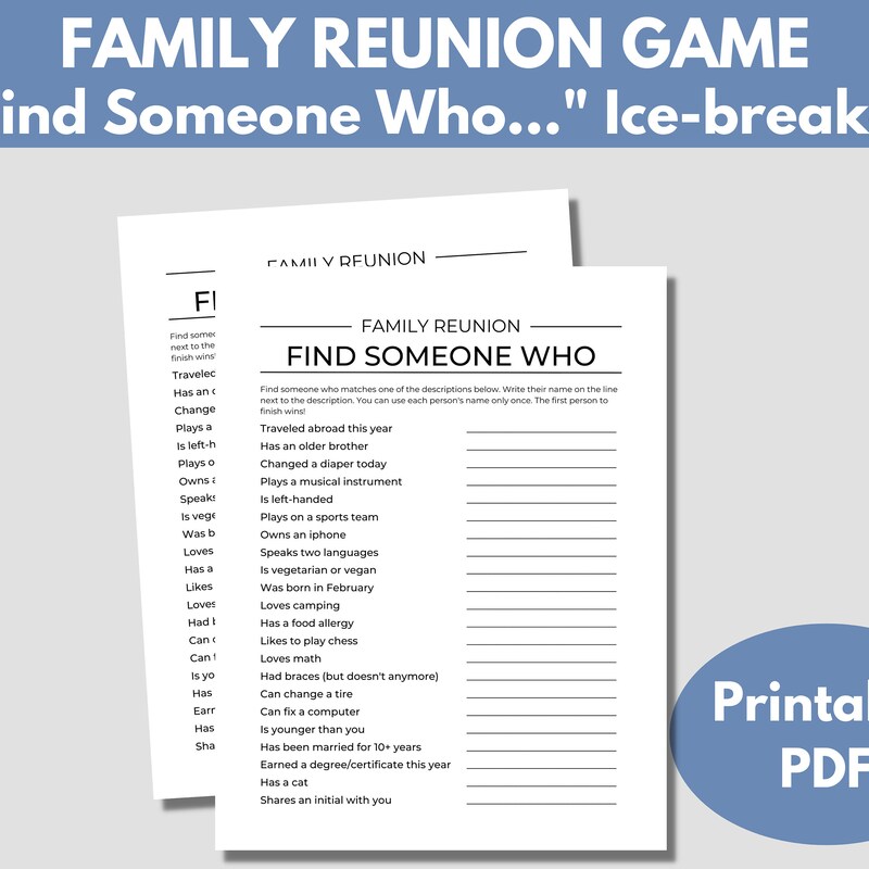 Family Reunion Games - Etsy