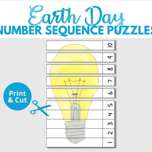 Earth Day 10 Piece Number Puzzles Printable Number Counting Puzzle for ...