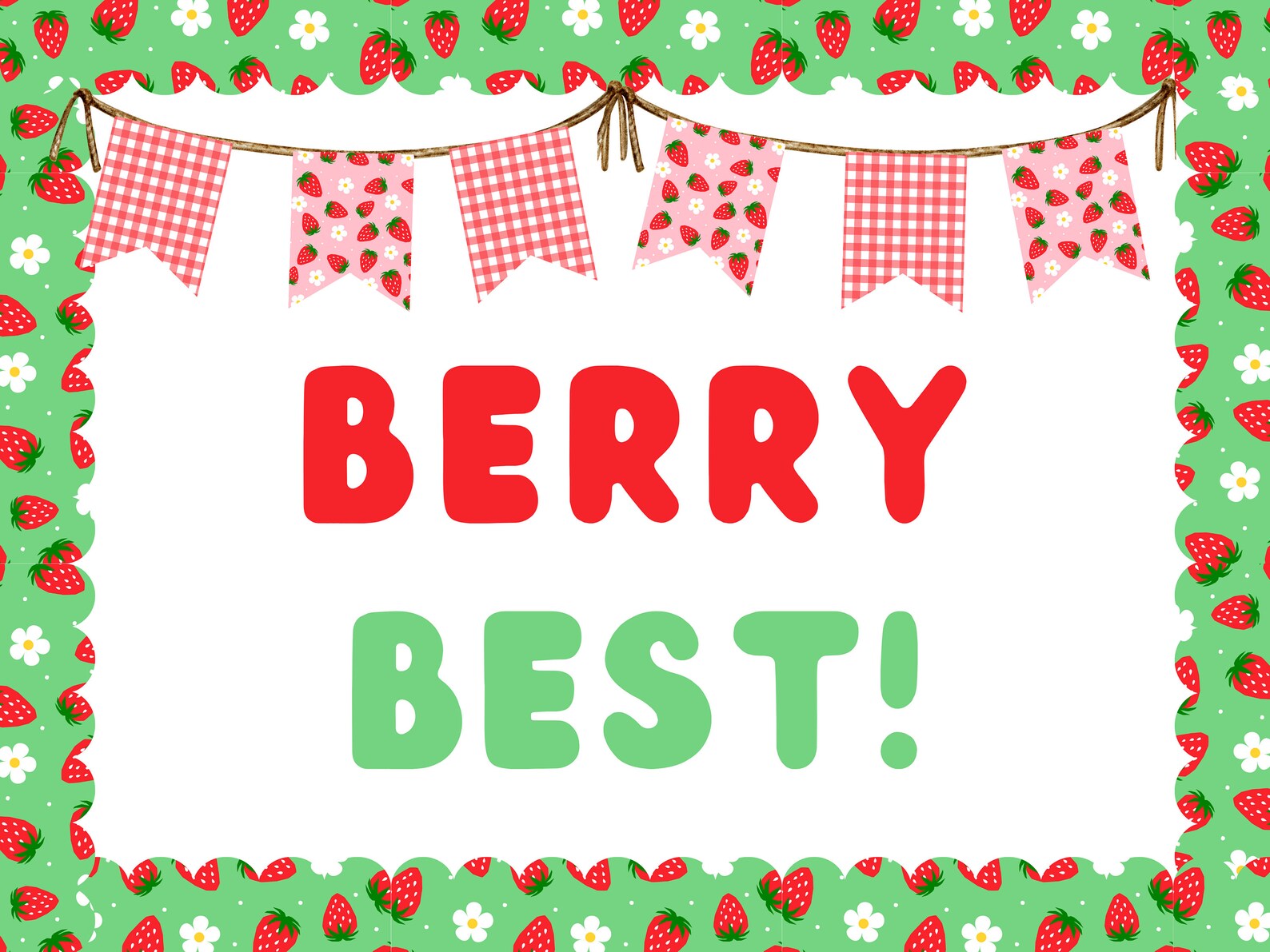 PRINTABLE Strawberry Bulletin Board Borders - Bulletin Borders W ...