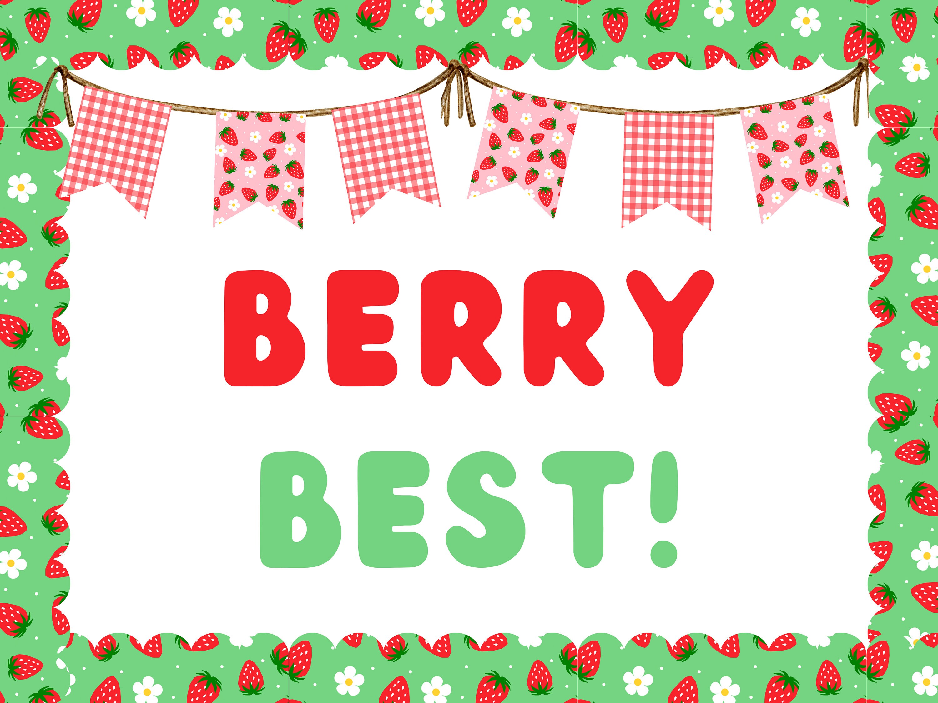 PRINTABLE Strawberry Bulletin Board Borders - Bulletin Borders W ...