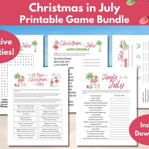 Christmas in July Games Bundle Printable - Summer Party Activities for ...