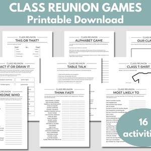 Class Reunion Games Bundle Printable - High School Class Reunion ...