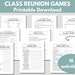 Class Reunion Games Bundle Printable - High School Class Reunion ...
